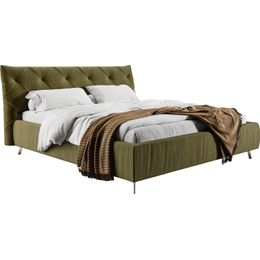 Polsterbett Home Affaire, B:196cm H:105cm L:234cm, grün, 100% Polyester, Betten, "Elloree in 4 Breiten bis 200cm, auch in Leder", Kopfteilhöhe 105cm,