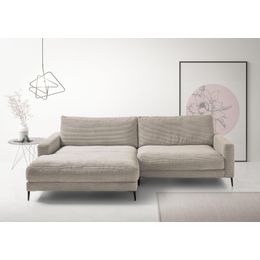 Ecksofa Home Affaire, B:272cm H:84cm T:190cm, grau, 88% Polyester, 12% Polyacryl, Wohnzimmer, Sofas, "Downtown, B/T/H: 272/190/84 cm L-Form", weicher