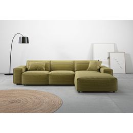 Ecksofa Home Affaire, B:294cm H:71cm T:191cm, gr&uuml;n, 100% Polyester, Wohnzimmer, Sofas, "Glimminge auch in Breitcord, Feincord, Boucl&eacute; + Easy