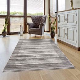 Teppich Carpet City, B:120cm H:11mm L:170cm, grau, Kunstfaser, Wohnzimmer, Teppiche, "Noa 9301", L&auml;ufer, Kurzflor, Modern, Weicher Flor,