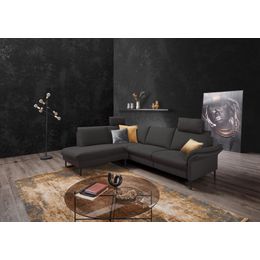 Ecksofa Home Affaire, B:265cm H:85cm T:223cm, grau, 100% Polyester, Wohnzimmer, Sofas, "Sarsina: mit Tonnentaschen-Federkern, perfekt zum Entspannen