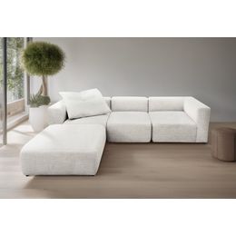 3-Sitzer Home Affaire, B:301cm H:69cm T:108cm, wei&szlig;, 95% Polyester, 5% Nylon, Sofas, "Utvik kann individuell zusammengestellt werden", Modulsofa,