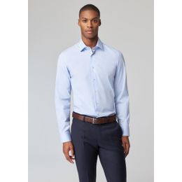 Roy Robson Damen Businesshemd "Businesshemd im Slim Fit mit Kontrastknöpfen"blau, Gr. 39, unifarben, 52% Leinen, 24% Baumwolle, 24% Polyester, Hemden