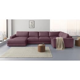 Wohnlandschaft Home Affaire, B:405cm H:84cm T:224cm, rosa, 100% Polyester, Sofas, "Bloomfield, Mega Polsterprogramm, Breite 405cm, viel Platz,