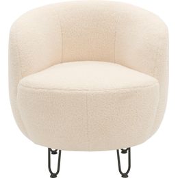 Sessel Home Affaire, B:72cm H:72cm T:76cm, beige, 100% Polyester, Sessel, "Anjuli Lieferzeit nur 2 Wochen", Runde Form, perfektes Einzelst&uuml;ck,