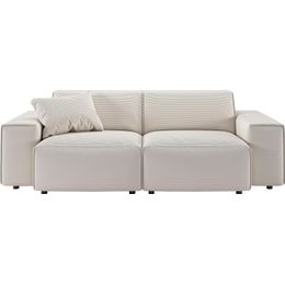 2,5-Sitzer Home Affaire, B:214cm H:71cm T:101cm, wei&szlig;, 12% Polyaxryl, 88% Polyester, Sofas, "Glimminge auch in Breitcord, Feincord + Easy
