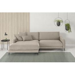 Ecksofa Home Affaire, B:272cm H:84cm T:190cm, beige, 95% Polyester, 5% Nylon, Wohnzimmer, Sofas, "Downtown, B/T/H: 272/190/84 cm L-Form", weicher
