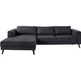 Ecksofa Home Affaire, B:280cm H:85cm T:167cm, grau, Wohnzimmer, Sofas, "Lumber Jack, elegant und bequem, Breite 280, hoher Fu&szlig;, L-Form", in moderner