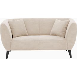 2-Sitzer Home Affaire, B:172cm H:83cm T:88cm, beige, 100% Polyester, Sofas, zwei verschiedene Fu&szlig;farben w&auml;hlbar