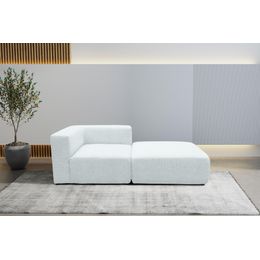 Sofa-Eckelement Home Affaire, B:108cm H:69cm T:206cm, blau, 95% Polyester, 5% Nylon, Polsterelemente, "Utvik bestehend aus Eckelement und Hocker",