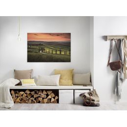 A.S. Cr&eacute;ation Leinwandbild A.S. CR&Eacute;ATION, B:90cm H:60cm, bunt, Holz, Stahl, Wohnzimmer, Bilder, "Tuscany", Feld Natur Keilrahmen Landschaft Leinwand-Bild
