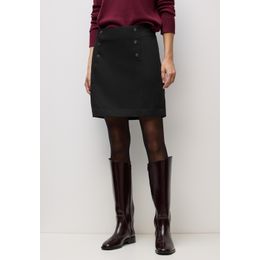 Street One Damen A-Linien-Rockschwarz, Gr. 38, unifarben, Stoff, 83% Polyester, 15% Viskose, 2% Elasthan, R&ouml;cke, softer Materialmix