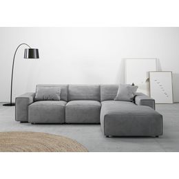 Ecksofa Home Affaire, B:264cm H:71cm T:191cm, grau, 12% Polyaxryl, 88% Polyester, Wohnzimmer, Sofas, "Glimminge L-Form auch in Breitcord, Feincord +