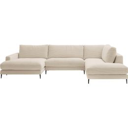 Wohnlandschaft Home Affaire, B:341cm H:84cm T:223cm, beige, 88% Polyester, 12% Polyacryl, Sofas, "Downtown XXL B/T/H: 341/223/84 cm Loungemöbel zum