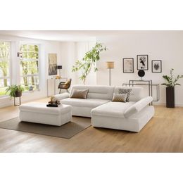 Ecksofa Home Affaire, B:300cm H:80cm T:172cm, beige, 95% Polyester, 5% Polyacryl, Wohnzimmer, Sofas, "Avesa L-Form", Wahlweise mit Armteilvertsellung