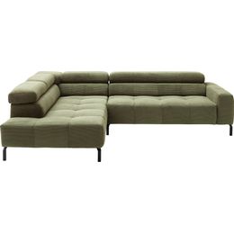 Ecksofa Home Affaire, B:276cm H:71cm T:219cm, gr&uuml;n, 95% Polyester, 5% Nylon, Wohnzimmer, Sofas, "Claya, L-Form, incl. Kopfteilverstellung, Breite 276