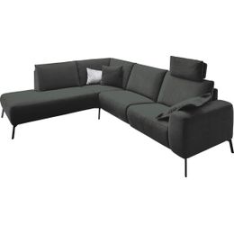 Ecksofa Home Affaire, B:263cm H:85cm T:90cm, grau, Luxus-Microfaser weich (98% Polyester, 2% Nylon);Easy Care (100% Polyester), Wohnzimmer, Sofas,