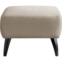 Polsterhocker Home Affaire, B:66cm H:44cm T:66cm, beige, 100% Polyester, Hocker, "Colori", Holzfu&szlig;farbe w&auml;hlbar, verschiedene Stoffe, hochwertige