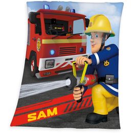 Kinderdecke, B:130cm L:160cm, bunt, Feuerwehrmann Sam, Polyester, Wohndecken, "Feuerwehrmann Sam", weiche Qualität, Kuscheldecke