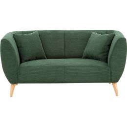 2-Sitzer Home Affaire, B:172cm H:83cm T:88cm, gr&uuml;n, 100% Polyester, Sofas, zwei verschiedene Fu&szlig;farben w&auml;hlbar