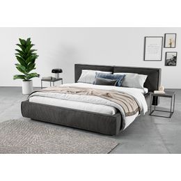 Polsterbett Home Affaire, B:242cm H:91cm L:250cm, grau, 95% Polyester;5% Nylon, Betten, "Adrina mit Biesenoptik, Feincord und Luxus-Microfaser", bis