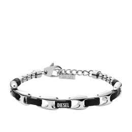 Armband Diesel "Schmuck Geschenk Edelstahl Armschmuck METAMORPH", edelstahlfarben, schwarz, Armb&auml;nder, Damen, 21cm, Edelstahl, Armband
