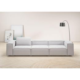 3,5-Sitzer Home Affaire, B:336cm H:68cm T:98cm, grau, 94% Polyester, 6% Nylon, Sofas, "Watertown, modernes Big-Sofa XXL, 336 cm Breite, auch in