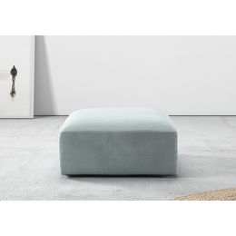 Polsterhocker Home Affaire, B:82cm H:39cm T:82cm, blau, 88% Polyester, 12% Polyacryl, Hocker, "Cushid", Passend zur Serie Cushid
