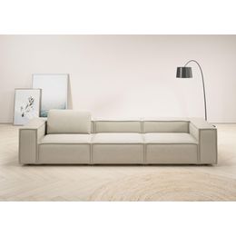 3,5-Sitzer Home Affaire, B:336cm H:68cm T:98cm, beige, 96% Polyester, 4% Nylon, Sofas, "Watertown, modernes Big-Sofa XXL, 336 cm Breite, auch in