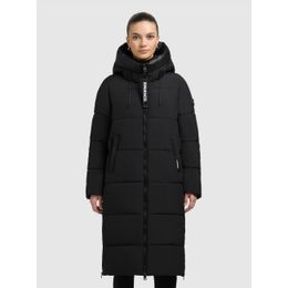 Steppmantel Khujo "NALU", Damen, Gr. L (40), schwarz, Steppware, Obermaterial: 100% Polyester. Futter: 100% Nylon. Wattierung: 100% Polyester, unifarben, knielang, elastischer Bund, M&auml;ntel Steppmantel