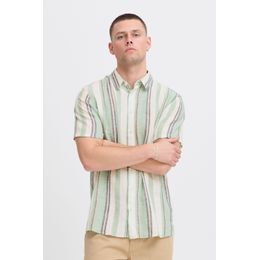 Kurzarmhemd Blend "BHBOBBY Shirt stripe", Herren, Gr. L, US-Gr&ouml;&szlig;en, malachite gr&uuml;n, 55% Leinen, 45% Viskose, unifarben, regular fit, ohne Ausschnitt, gerader Abschluss, Hemden, Stilvolles Kurzarmhemd aus Leinenmix