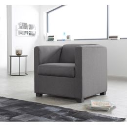 Sessel Home Affaire, B:72cm H:68cm T:75cm, schwarz, Luxus-Microfaser (92% Polyester, 8% Nylon) );Struktur fein ( 100% Polyester);Struktur in