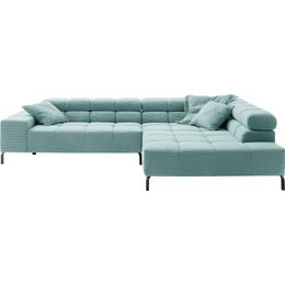 Ecksofa Home Affaire, B:321cm T:216cm, blau, : 88% Polyester, 12% Polyacryl, Wohnzimmer, Sofas, "Ancona New, wahlweise motorische