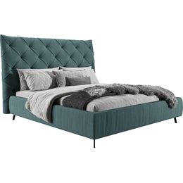 Polsterbett Home Affaire, B:176cm H:143cm L:234cm, blau, 100% Polyester, Betten, "Maxime, in 4 Breiten bis 200cm, auch in Leder", Kopfteilh&ouml;he 143