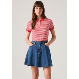 Levi's LEVI'S Damen Poloshirt "LEVI'S HM POLO", rot, Gr. S, gestreift, Single Jersey, Obermaterial: 95% Baumwolle, 5% Elasthan, Shirts