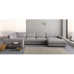 Wohnlandschaft Home Affaire, B:405cm H:84cm T:224cm, grau, 92% Polyester 8% Nylon, Sofas, "Bloomfield, Mega Polsterprogramm, Breite 405cm, viel