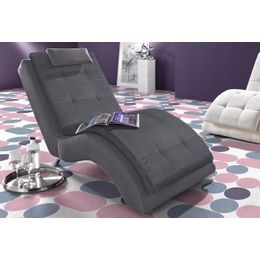 Relaxliege Home Affaire, B:70cm H:92cm T:170cm, grau, Wohnzimmer, Sofas, "Vengo 2"
