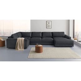 Wohnlandschaft Home Affaire, B:405cm H:84cm T:224cm, grau, 100% Polyester, Sofas, "Bloomfield, Mega Polsterprogramm, Breite 405cm, viel Platz,