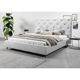 Polsterbett Home Affaire, B:236cm H:105cm L:254cm, grau, 94% Polyester, 6% Nylon, Betten, "Maxime, in 4 Breiten bis 200cm, auch in Leder",