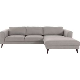 Ecksofa Home Affaire, B:280cm H:85cm T:167cm, grau, Wohnzimmer, Sofas, "Lumber Jack, elegant und bequem, Breite 280, hoher Fu&szlig;, L-Form", in moderner