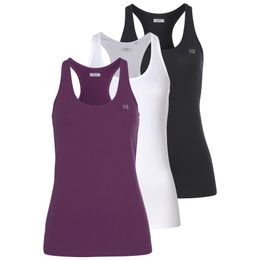 H.I.S. H.I.S Damen Tanktop, lila, Basic, Gr. 38, unifarben, Obermaterial: 95% Baumwolle, 5% Elasthan, Tops, Softer Feinripp mit elastischer Baumwolle f&uuml;r