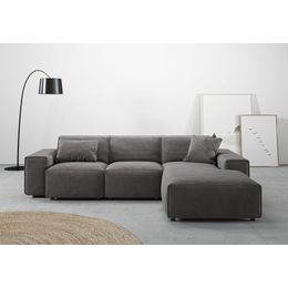 Ecksofa Home Affaire, B:264cm H:71cm T:191cm, grau, 12% Polyaxryl, 88% Polyester, Wohnzimmer, Sofas, "Glimminge L-Form auch in Breitcord, Feincord +