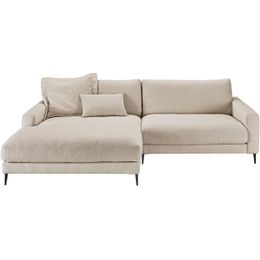 Ecksofa Home Affaire, B:272cm H:84cm T:190cm, beige, 96% Polyester, 4% Polyacry, Wohnzimmer, Sofas, "Downtown, B/T/H: 272/190/84 cm L-Form", weicher