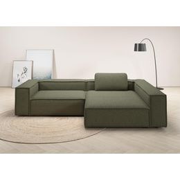 Ecksofa Home Affaire, B:306cm H:68cm T:191cm, grün, 96% Polyester, 4% Nylon, Wohnzimmer, Sofas, "Watertown, moderne XXL L-Form, 306 cm breit",