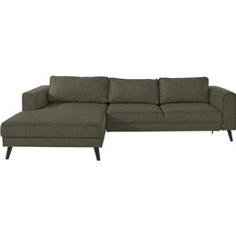 Ecksofa Home Affaire, B:280cm H:85cm T:167cm, grau, Wohnzimmer, Sofas, "Lumber Jack, elegant und bequem, Breite 280, hoher Fu&szlig;, L-Form", in moderner