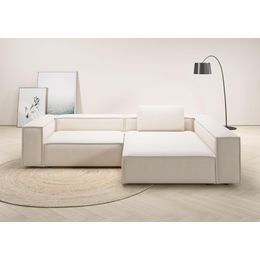 Ecksofa Home Affaire, B:306cm H:68cm T:191cm, beige, 100% Polyester, Wohnzimmer, Sofas, "Watertown, moderne XXL L-Form, 306 cm breit", Komfortabel