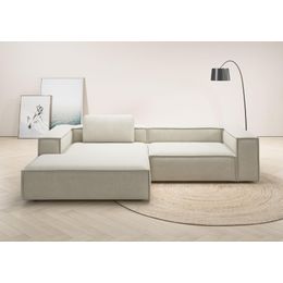 Ecksofa Home Affaire, B:306cm H:68cm T:191cm, beige, 100% Polyester, Wohnzimmer, Sofas, "Watertown, modernes XXL L-Form, 306 cm breit", Gro&szlig;z&uuml;giges