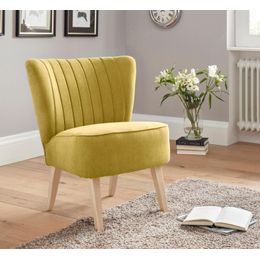 Sessel Home Affaire, B:64cm H:81cm T:66cm, gelb, Luxus-Microfaser (100% Polyester), Sessel, "Campi", in verschiedenen Farben verf&uuml;gbar, frei im Raum