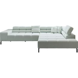 Ecksofa Home Affaire, B:321cm T:216cm, gr&uuml;n, 100% Polyester, Wohnzimmer, Sofas, "Ancona New, wahlweise motorische Sitztiefenverstellung, auch in