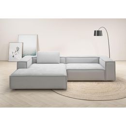 Ecksofa Home Affaire, B:306cm H:68cm T:191cm, grau, 94% Polyester, 6% Nylon, Wohnzimmer, Sofas, "Watertown, modernes XXL L-Form, 306 cm breit",